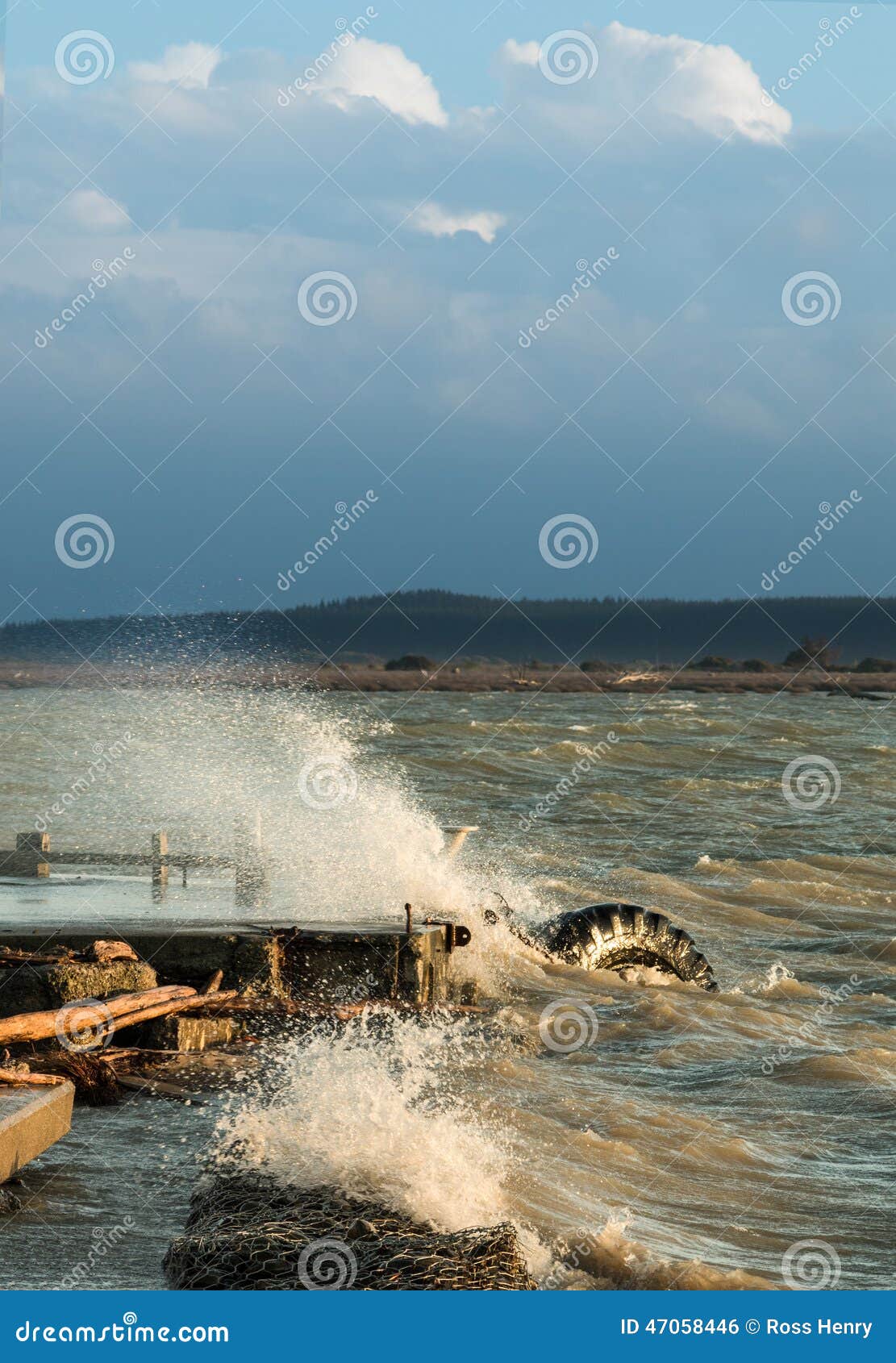 Storm Wharf Waters stock photo. Image of tide, wharf - 47058446