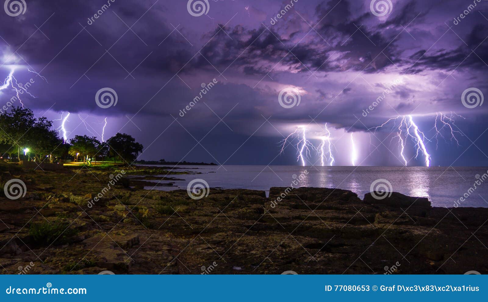 Storm, Wind, Lightning at Sea Stock Image - Image of light, thunder ...