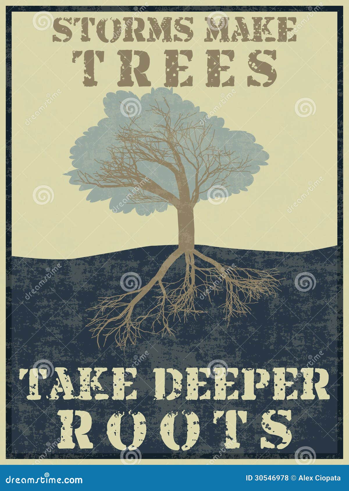 Storms Make Trees Take Deeper Roots Stock Vector - Illustration of ...