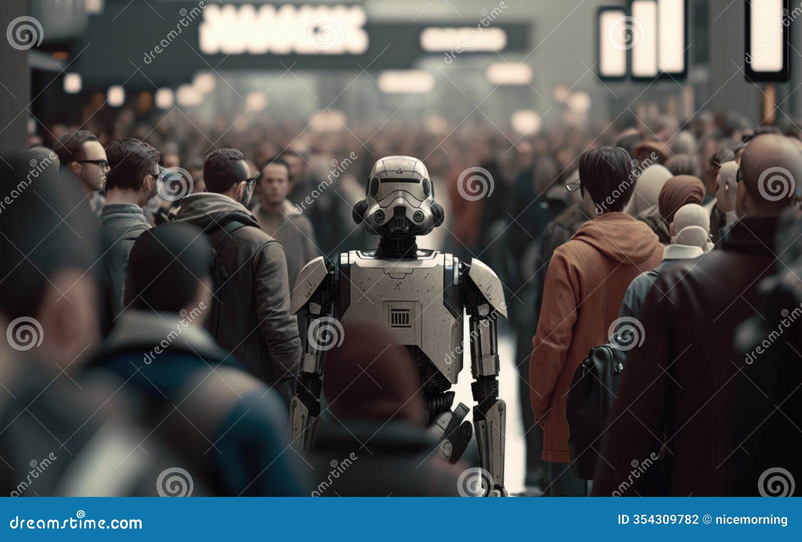 A Stormtrooper In A Crowd. Created By Generative Artificial ...