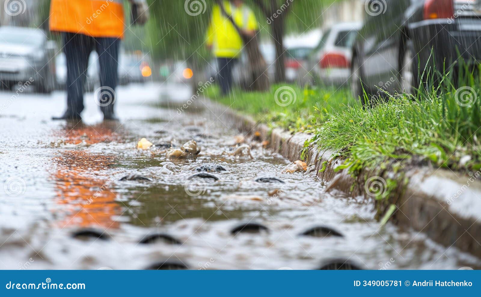A Stormwater Drainage System Being Inspected by Engineers during ...