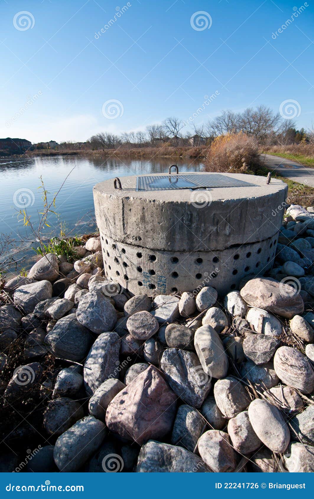 Stormwater Management - Perforated Concrete Pipe Stock Photo - Image of ...