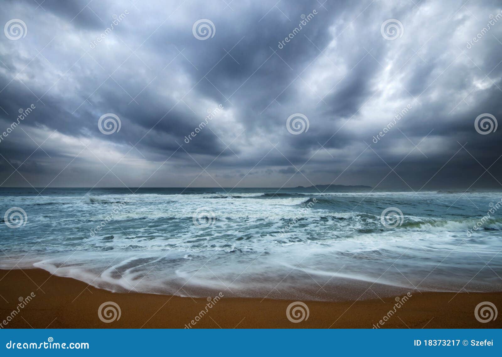 Stormy Beach stock image. Image of cloudscape, grey, beach - 18373217