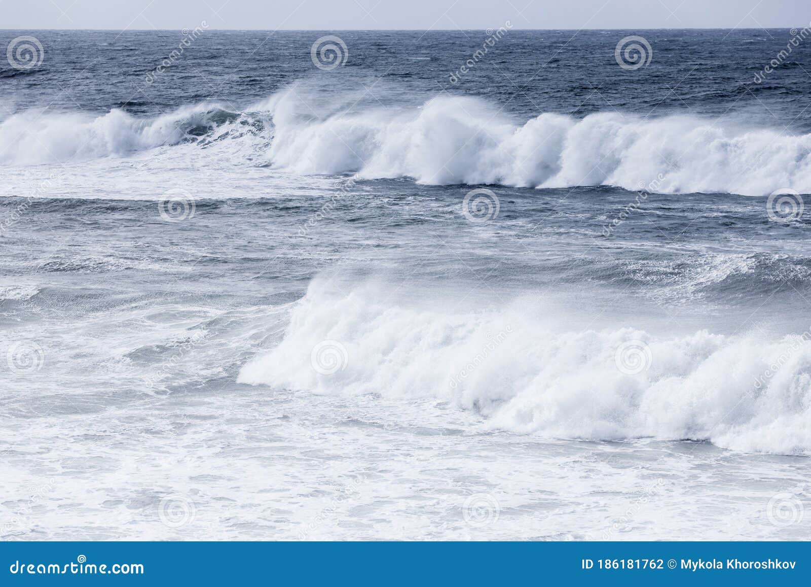 Stormy Crashing Ocean Waves during Storm in the Atlantic Ocean Stock ...