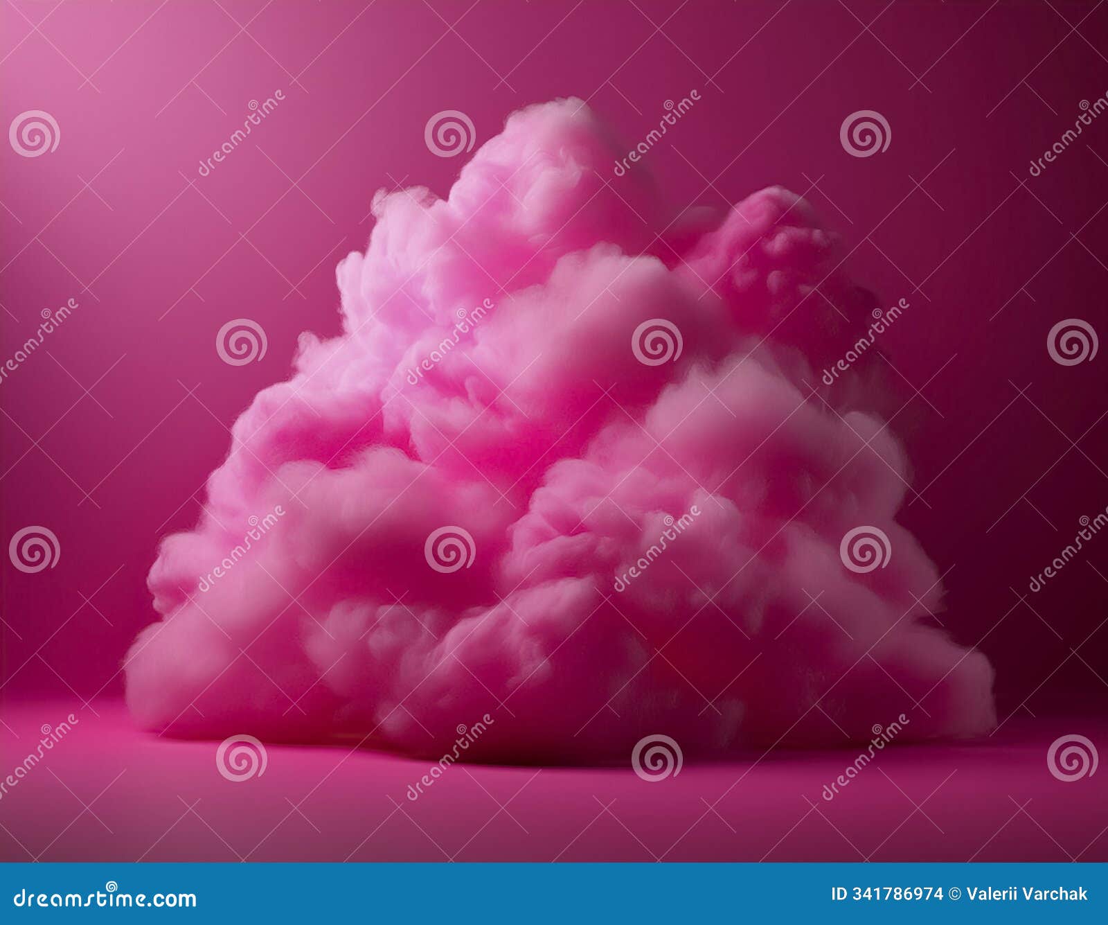 Stormy Cumulus: 3D Render Abstract Background with Pink Fluffy Cloud ...