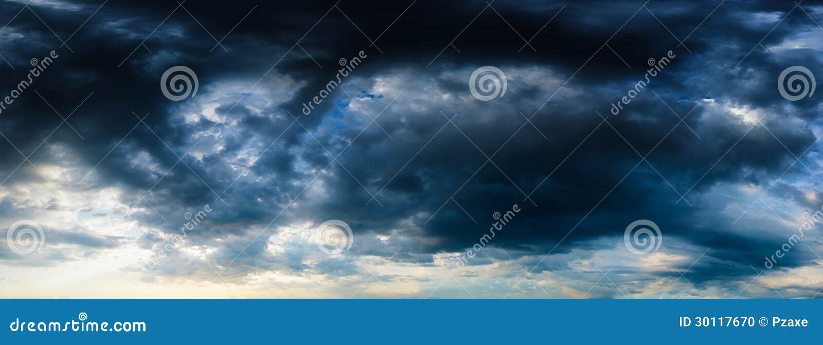 Stormy Dark Blue Cloudy Sky. High Resolution Panorama. Stock Photo ...