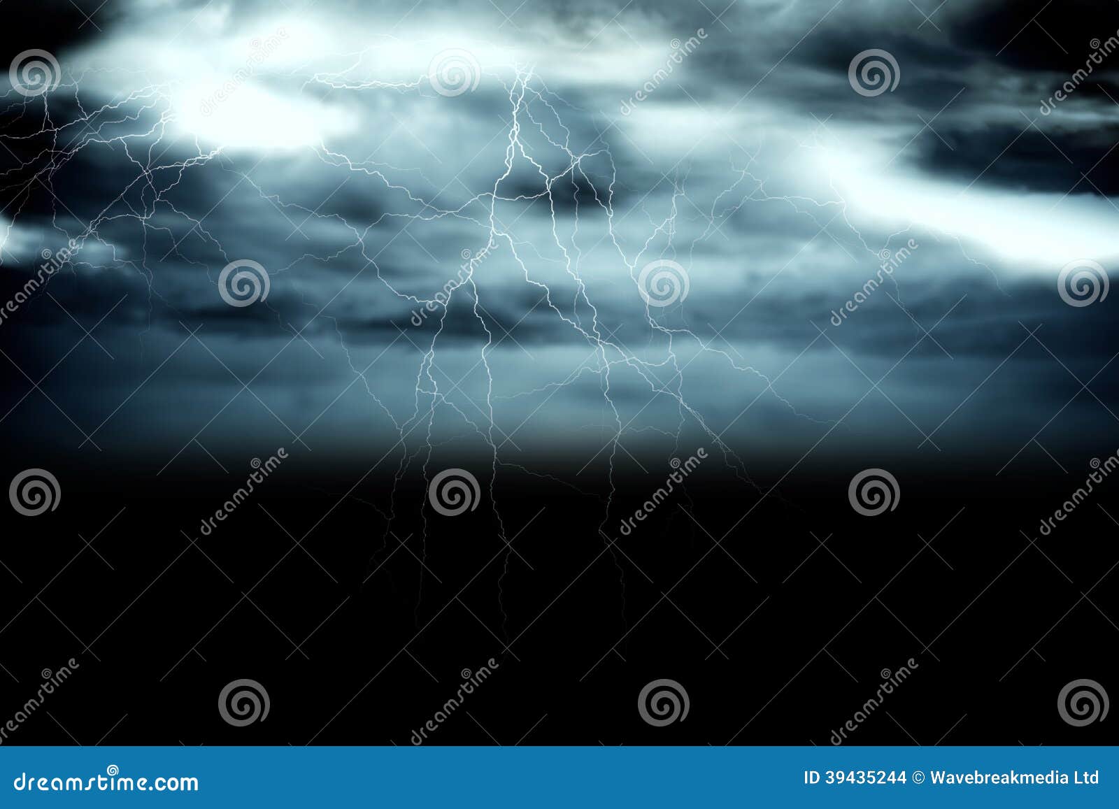 Stormy Dark Sky With Striking Lightning Bolts Electrifying And ...