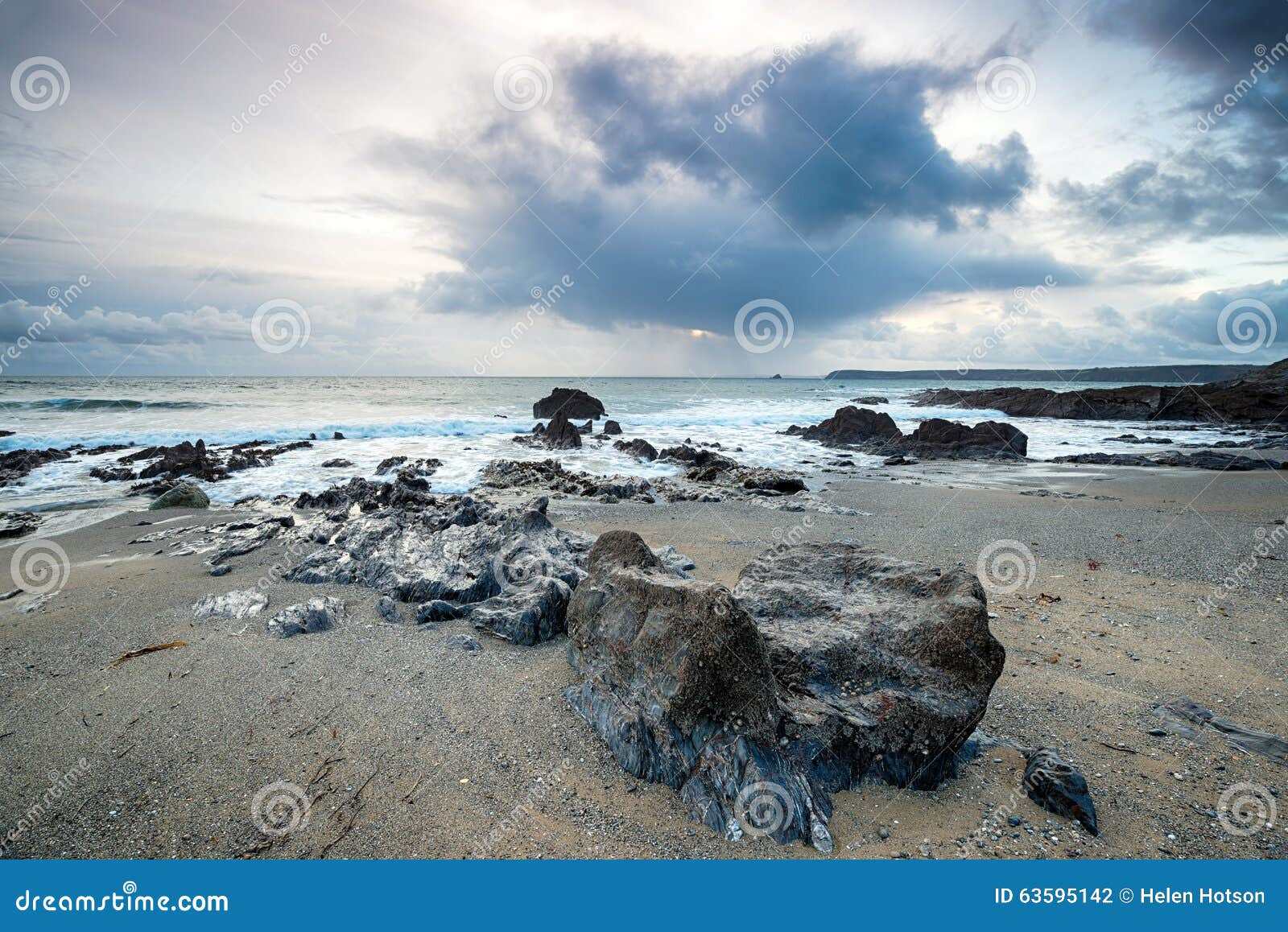 Stormy Day on a Rocky Beach Stock Photo - Image of beach, coastline ...