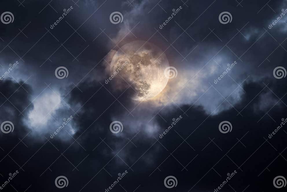 Stormy full moon night stock image. Image of digital - 19111873