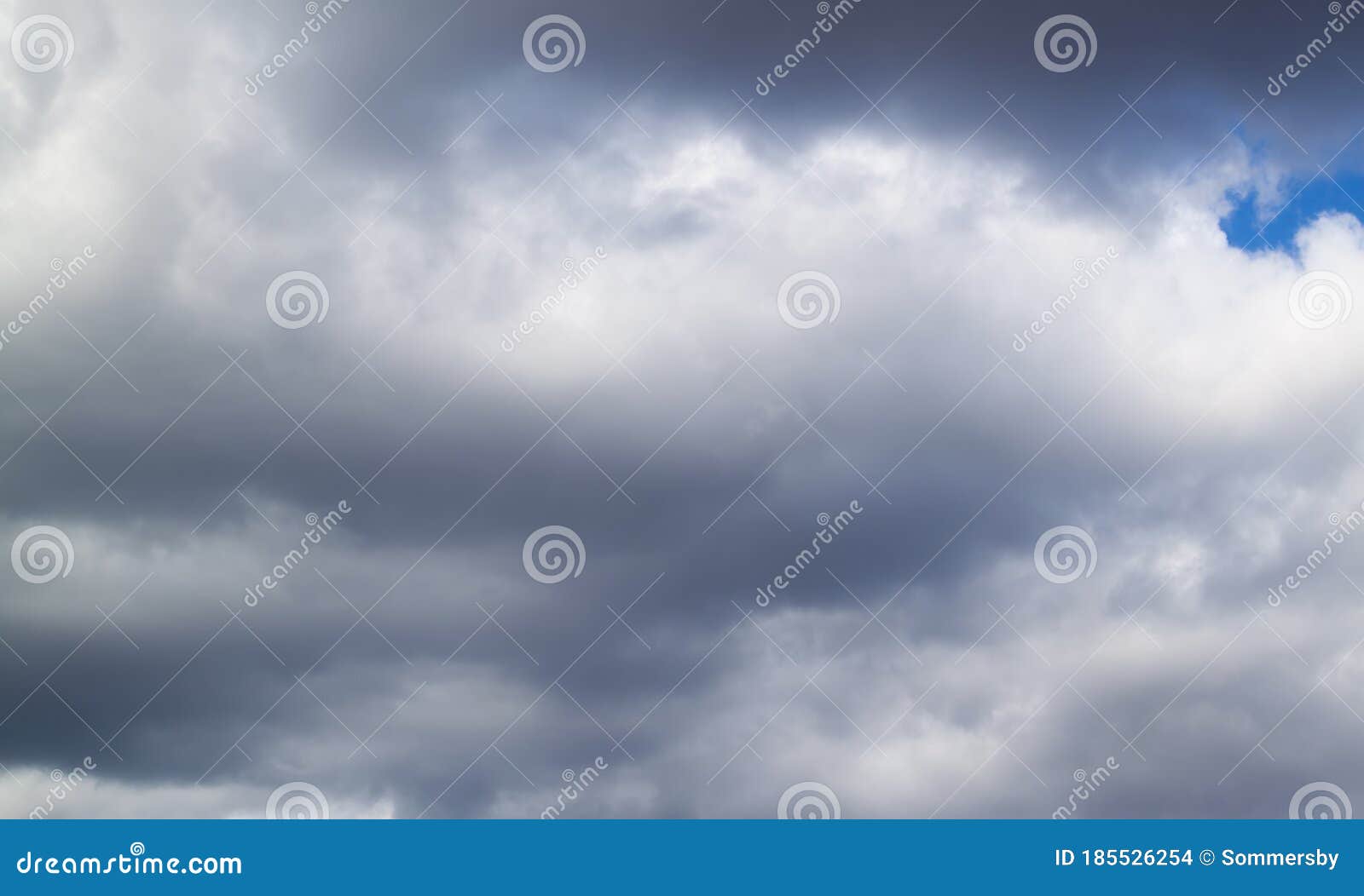 Stormy Grey and White Clouds on Blue Sky Background Stock Photo - Image ...