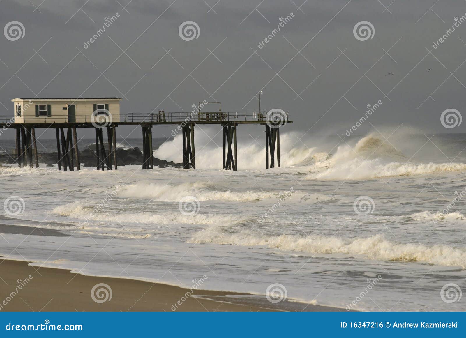 Stormy Jetty stock photo. Image of hurricane, mist, pier - 16347216