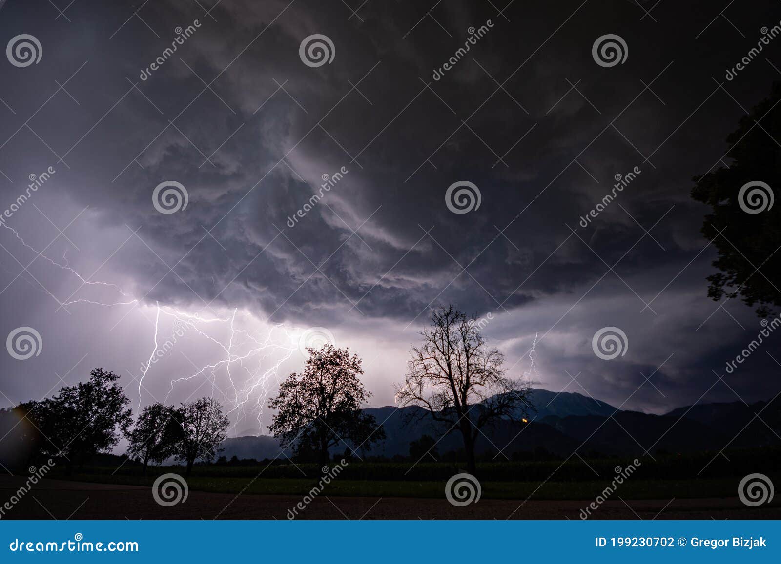 A stormy night stock photo. Image of cloudy, storm, lightning - 199230702