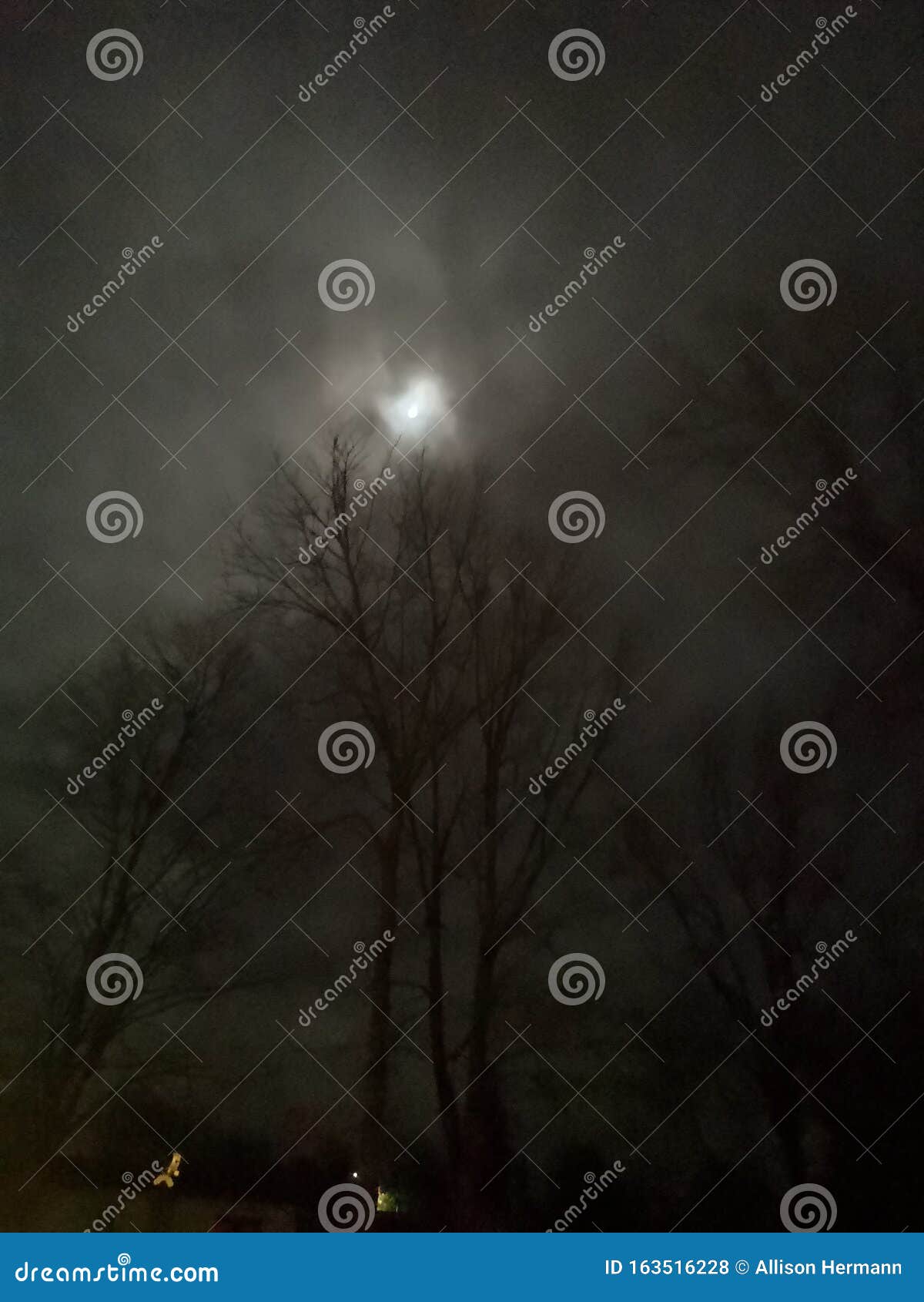 Stormy Night & Full Moon Stock Photo - Image of stormy, silhouette ...