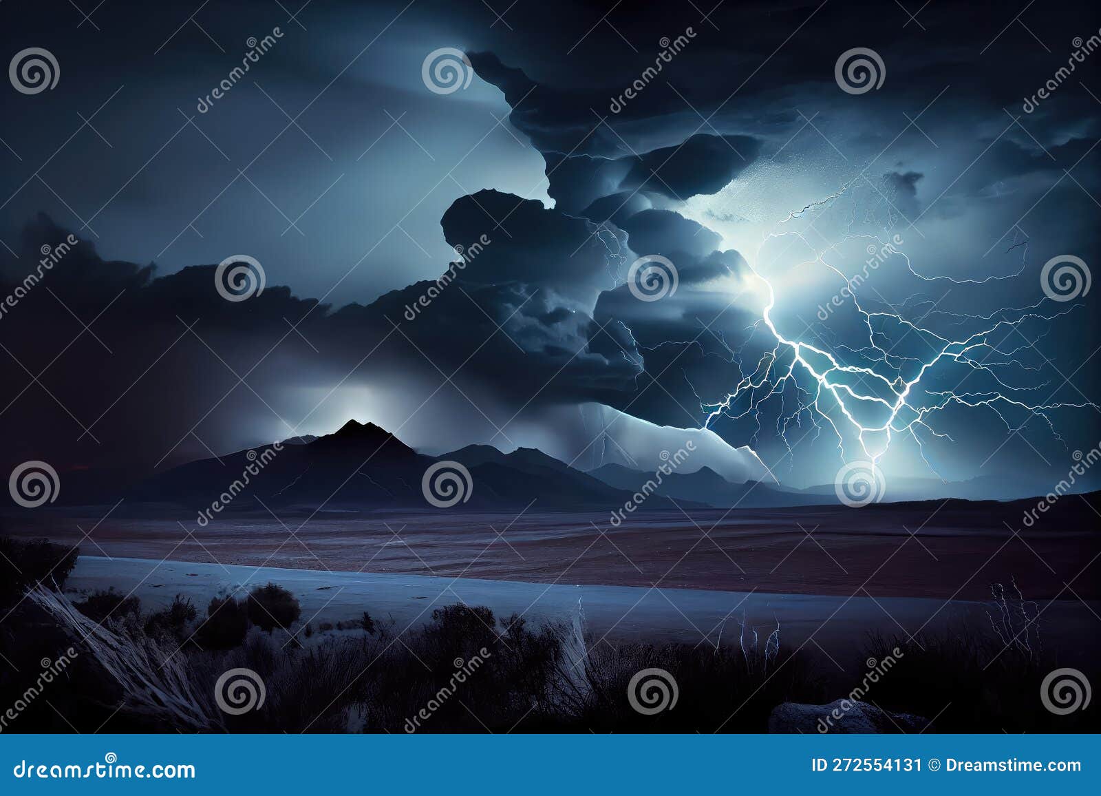 Stormy Night Sky, with Lightning Flashes and Thunder Rolling, Above ...