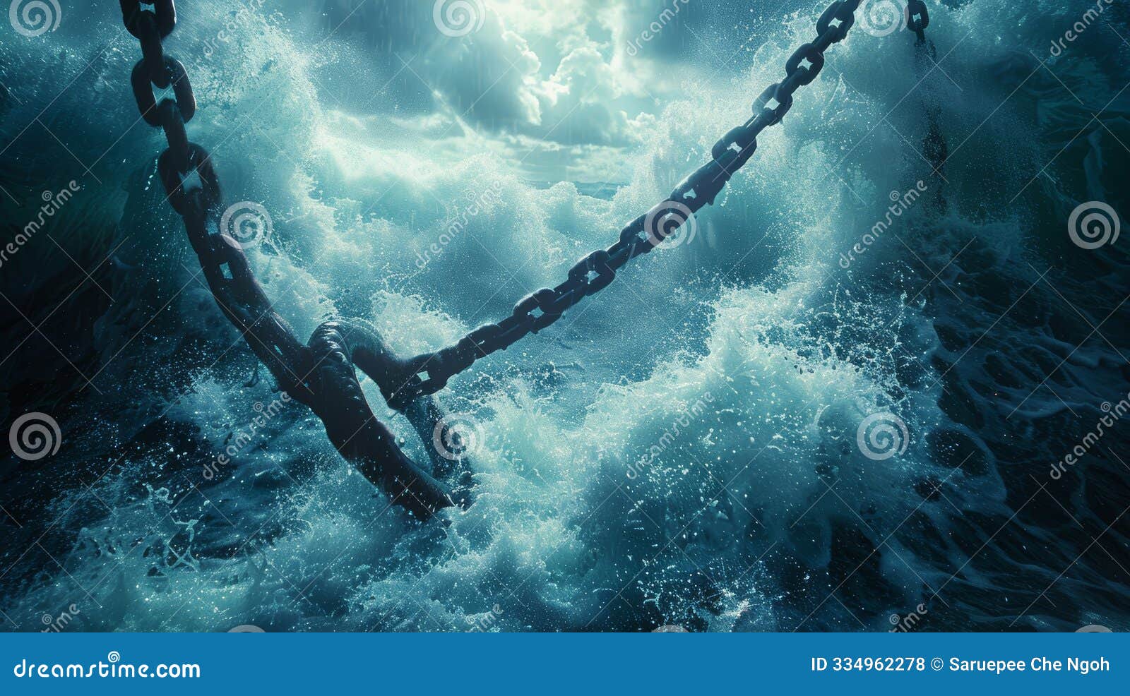 Stormy Ocean with Heavy Chains Symbolizing Risk Management and ...