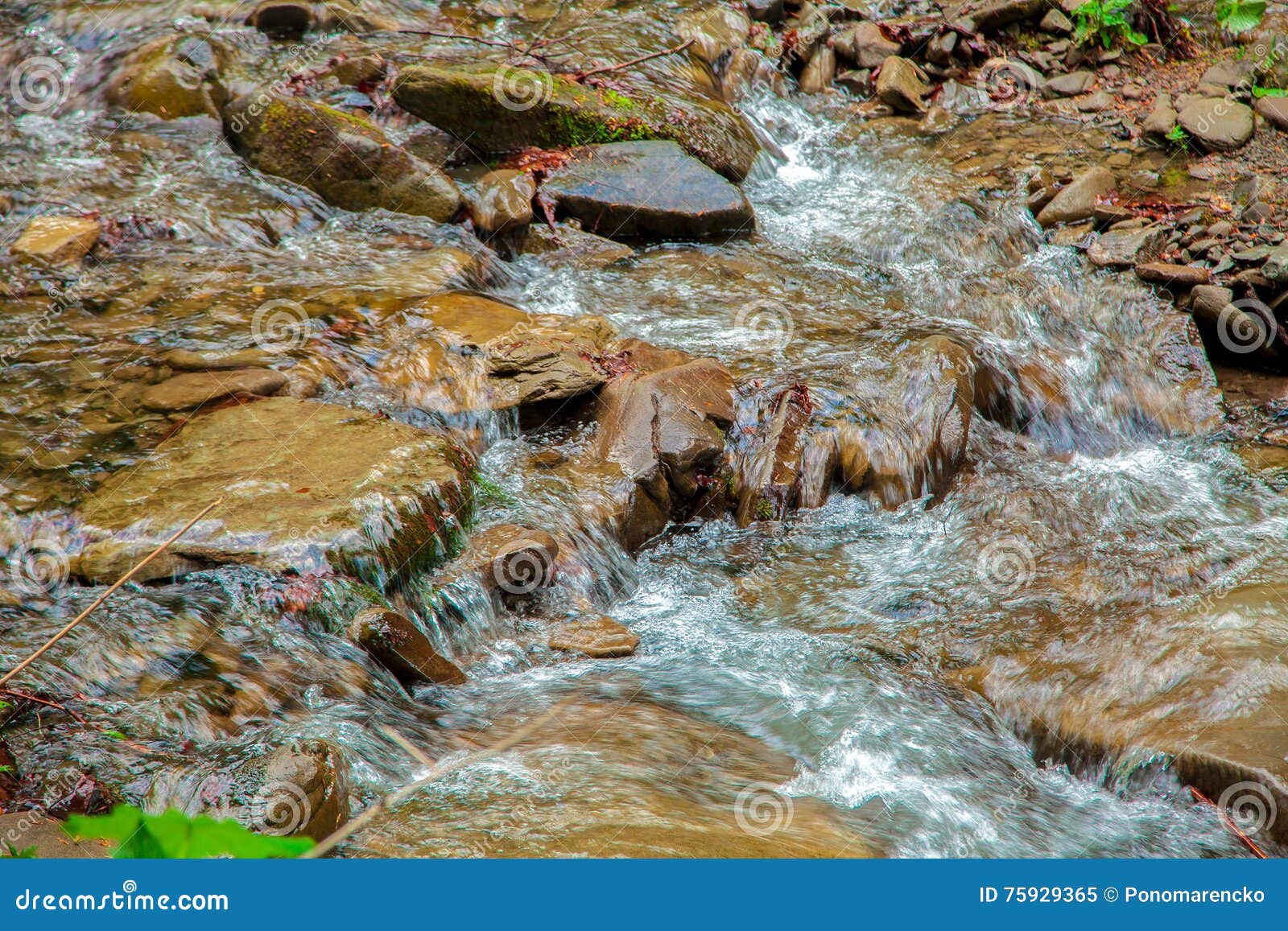 Stormy River with Rocky Bottom Stock Image - Image of clear, europe ...
