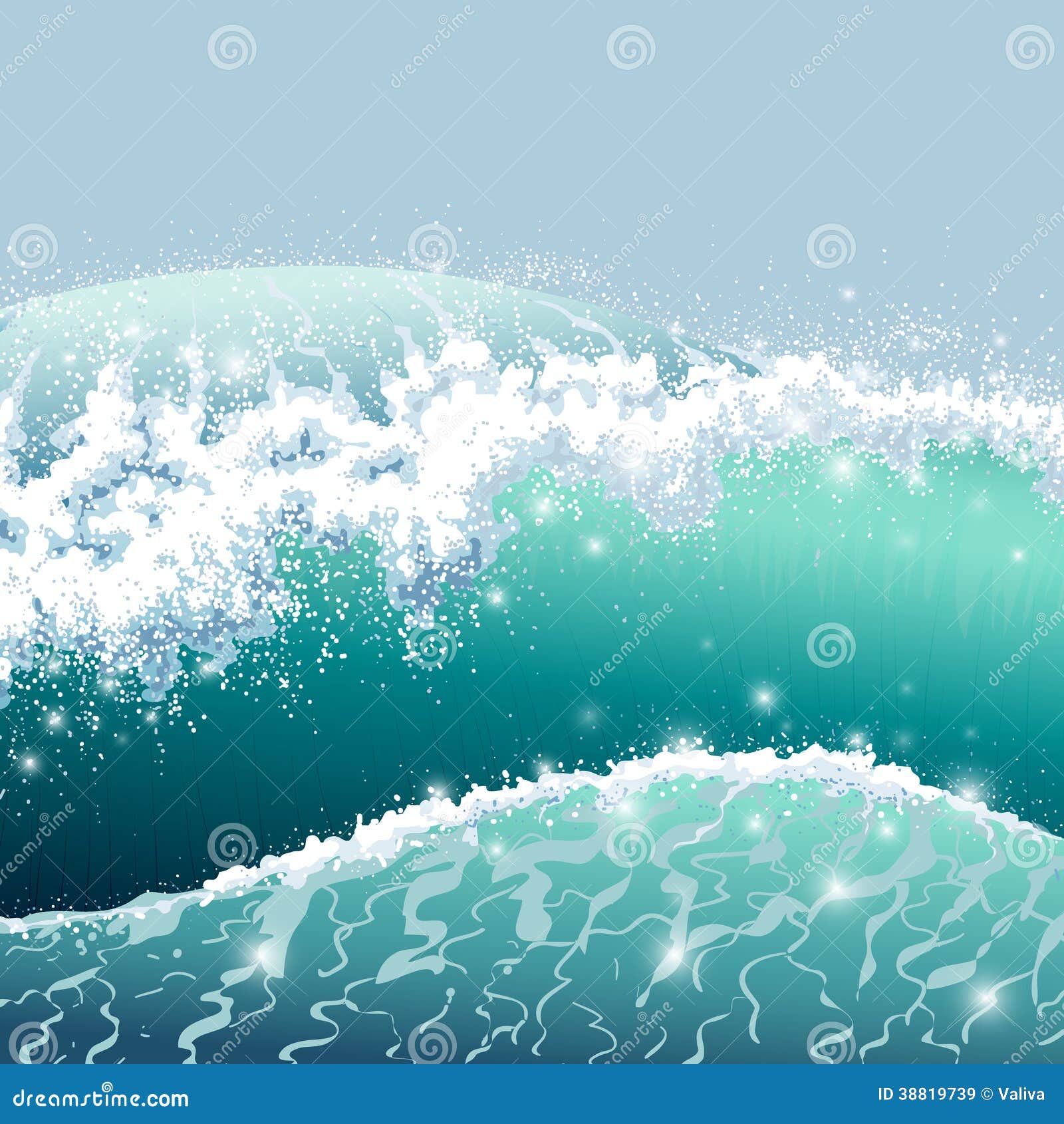 Stormy sea stock vector. Illustration of deep, painting - 38819739