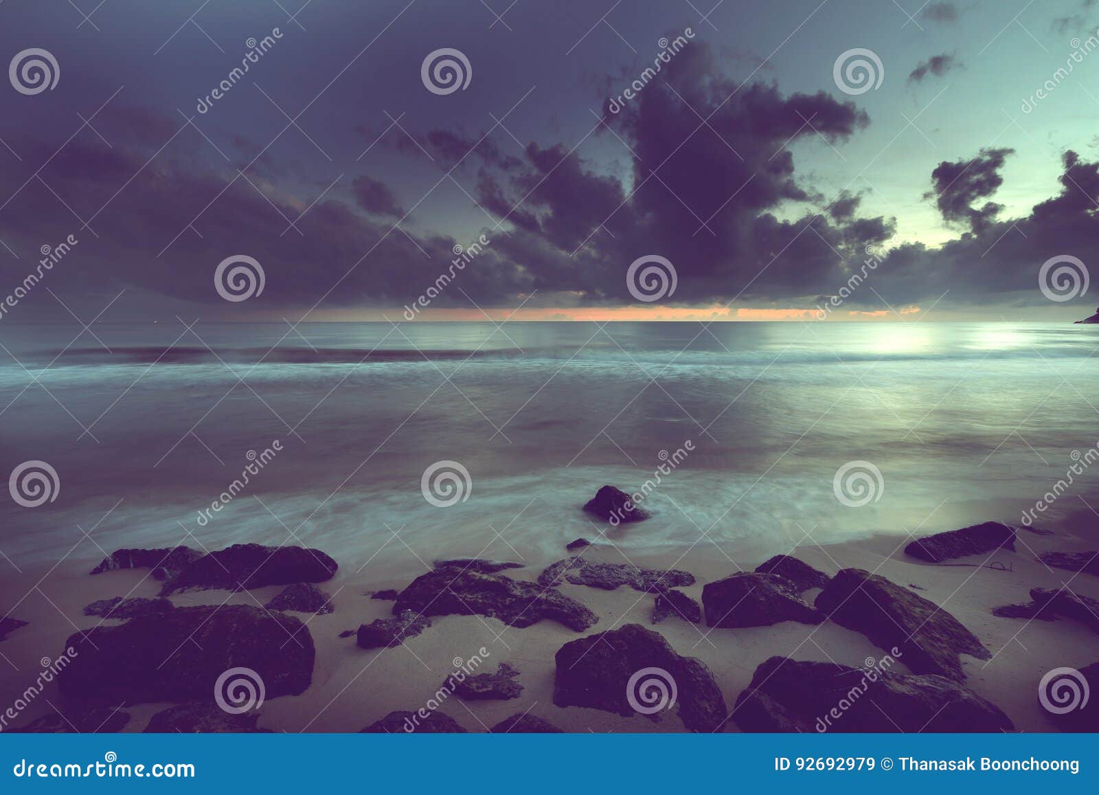 Stormy Sky Approaching the Stone Beach Stock Image - Image of storm ...