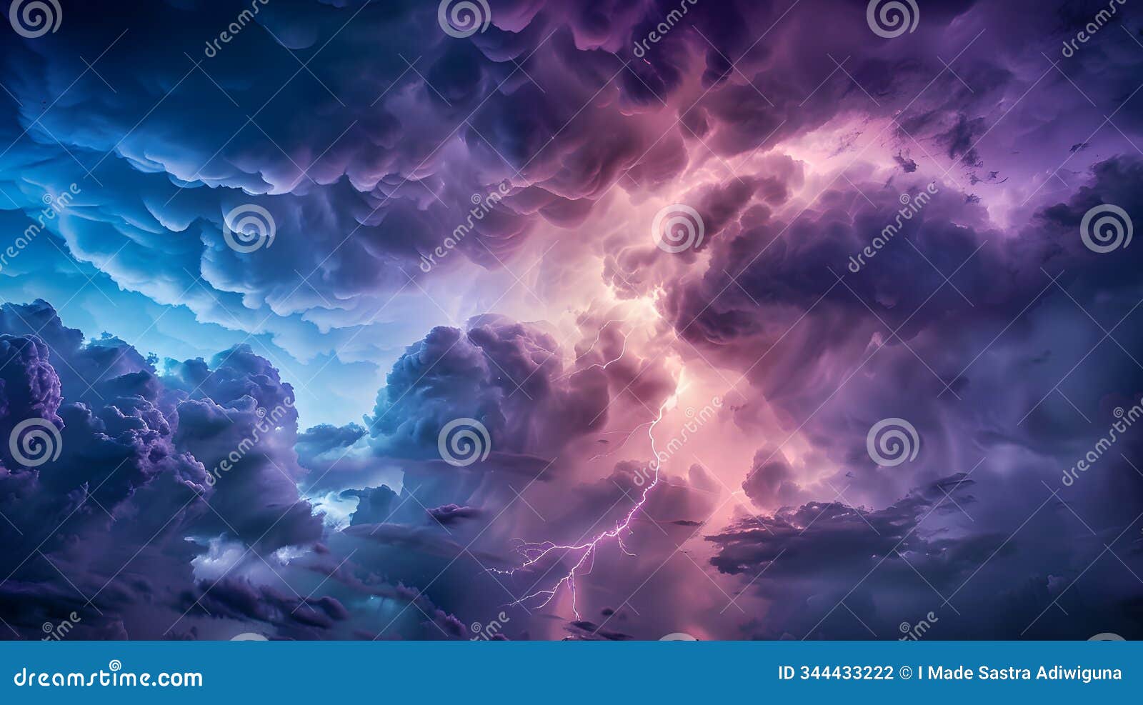 Stormy Sky with Dramatic Clouds Swirling and Colliding, Illuminated by ...