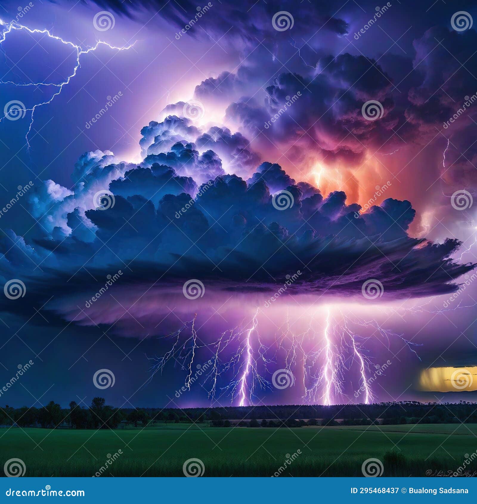 A Stormy Sky With Multiple Lightning Strikes Represents A Severe Storm ...