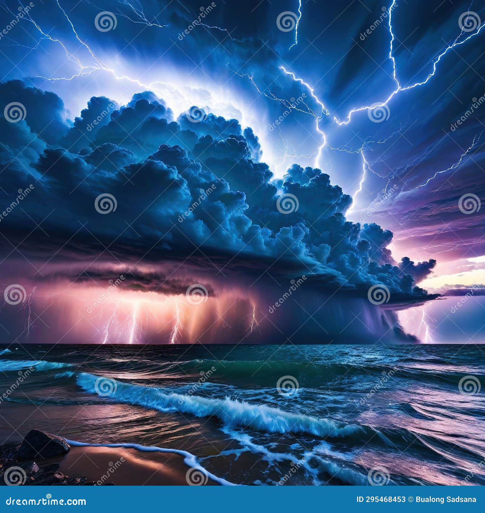A Stormy Sky with Multiple Cloud To Ground Lightning Stock Image - Image of sunset, lightning ...
