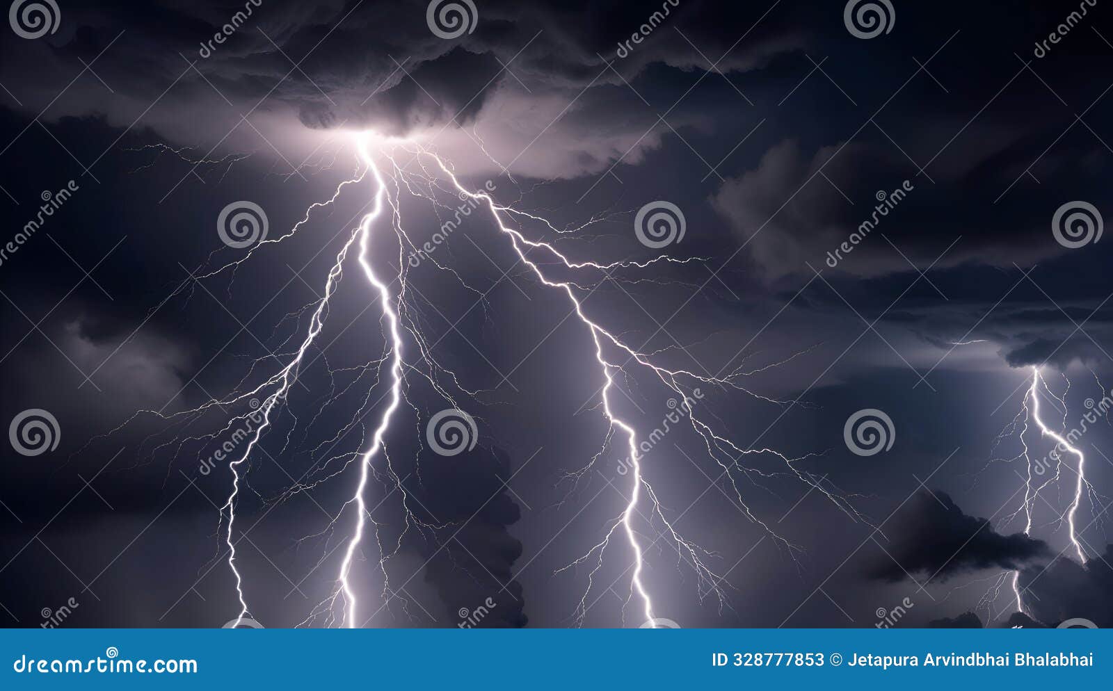 A Stormy Sky With Multiple Lightning Strikes Represents A Severe ...