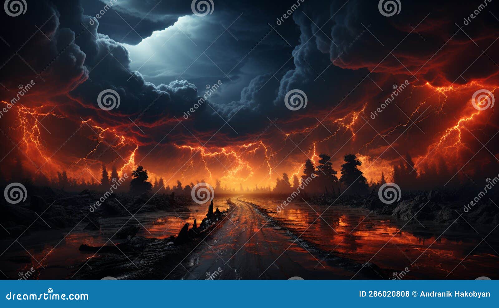 A Stormy Sky with Multiple Lightning Strikes Represents a Severe Storm ...