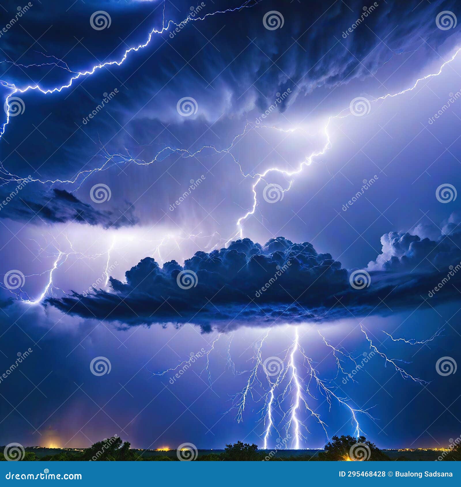 Lightning Strikes And Sparks, Electrical Energy On Transparent ...