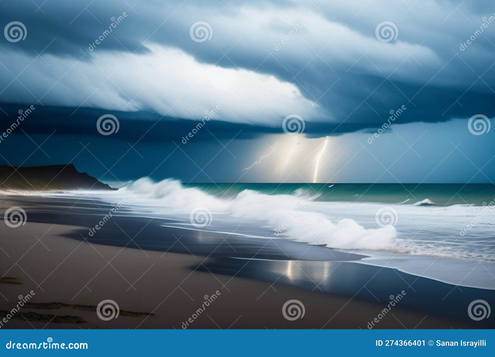 Stormy Sky Over the Atlantic Ocean. 3d Render Stock Illustration ...