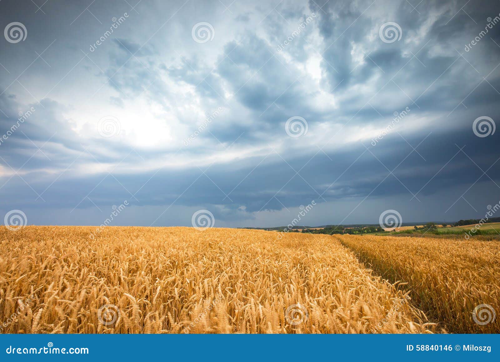 Stormy sky over field stock photo. Image of agriculture - 58840146