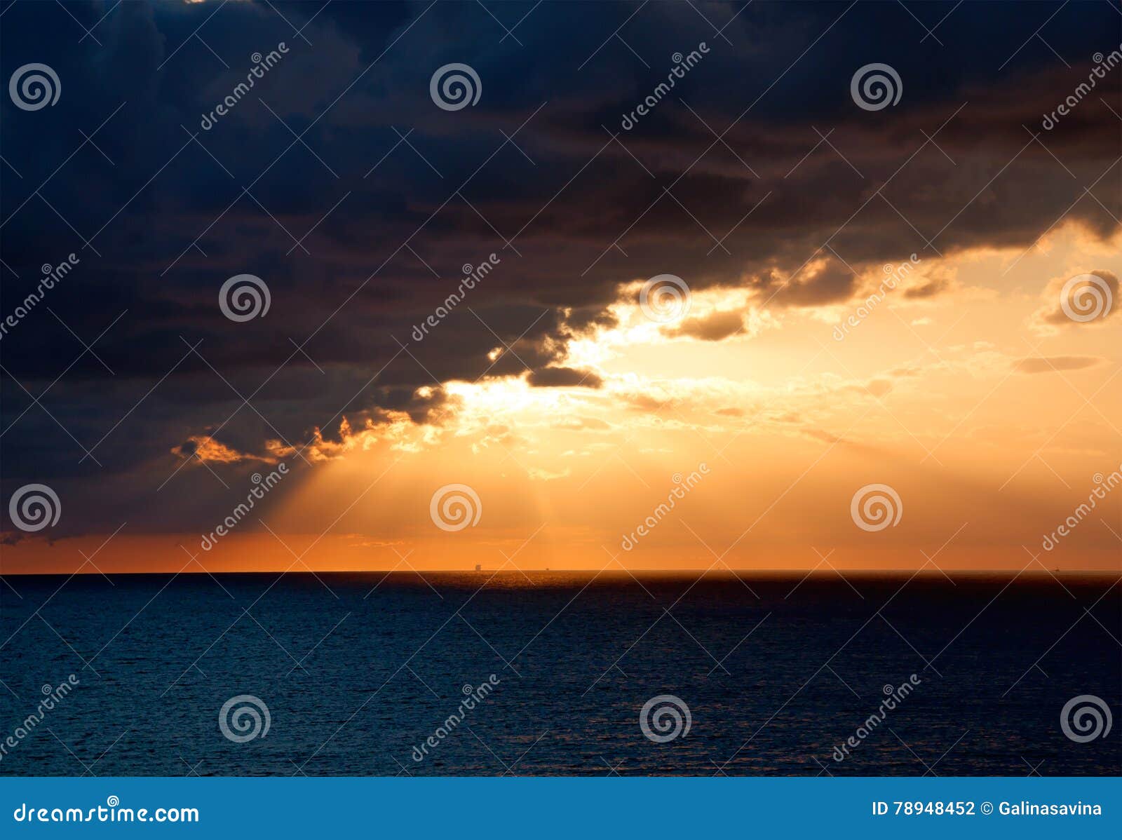Stormy sky over the ocean. stock photo. Image of storm - 78948452