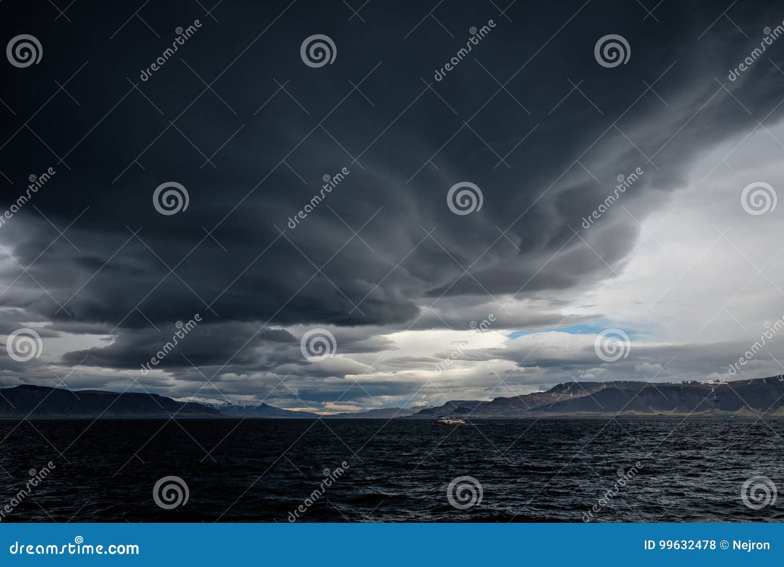 Stormy sky over an ocean stock photo. Image of stormy - 99632478