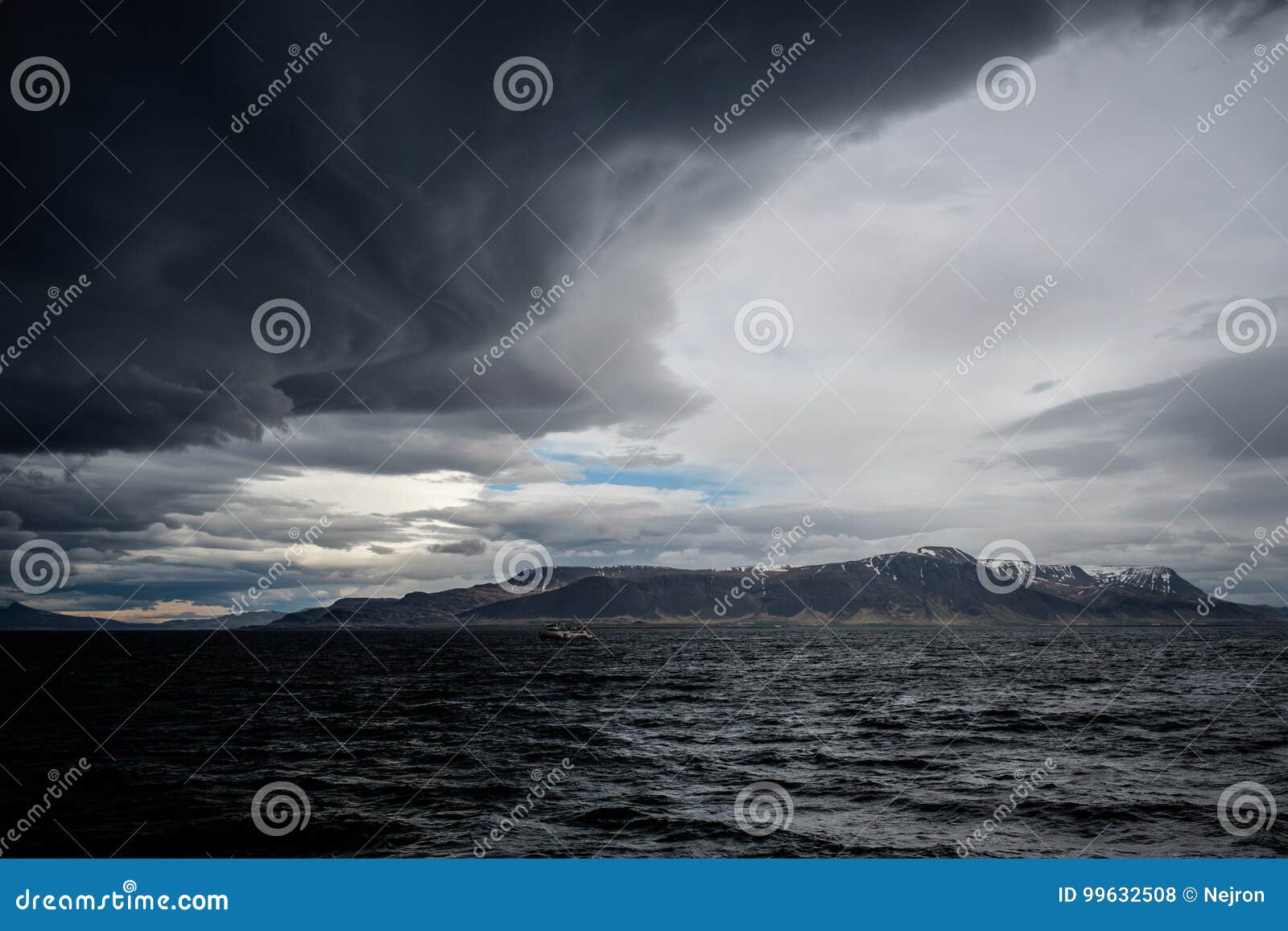Stormy sky over an ocean stock photo. Image of disaster - 99632508