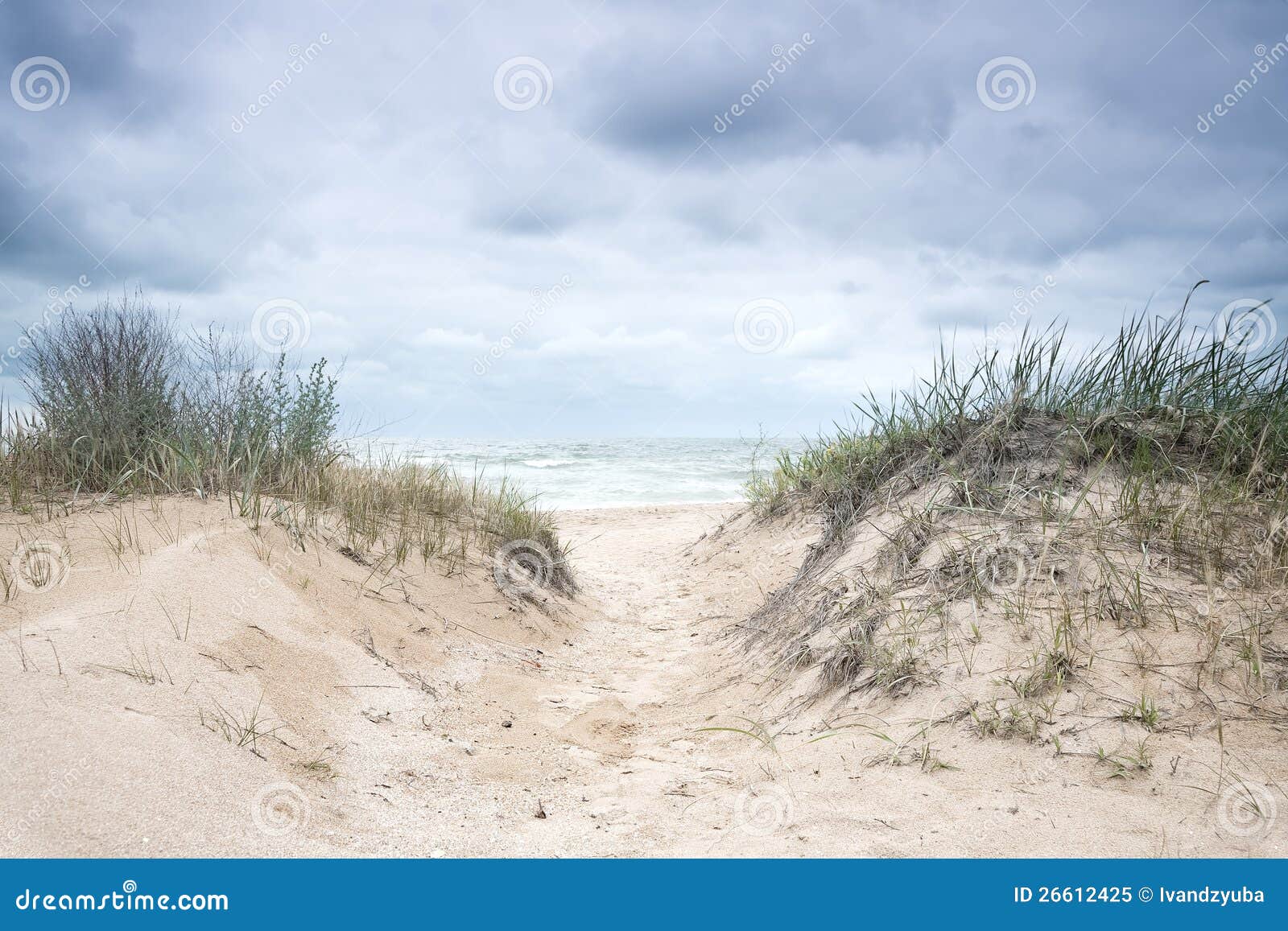 Stormy Sky Over the Sea Deserted Beach Stock Image - Image of coastline ...