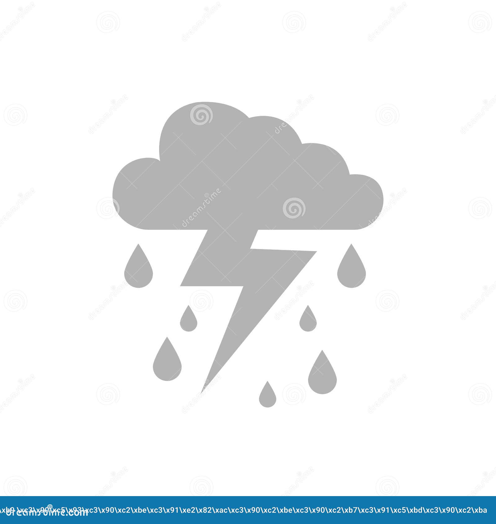 Stormy Vector Icon On White Background Symbols With Vector Image ...