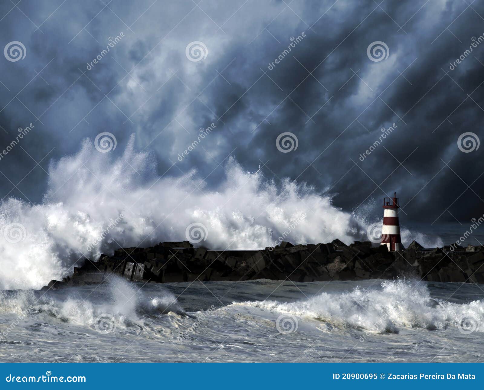 Stormy Waves Against Beacon Stock Image - Image of pier, outdoor: 20900695