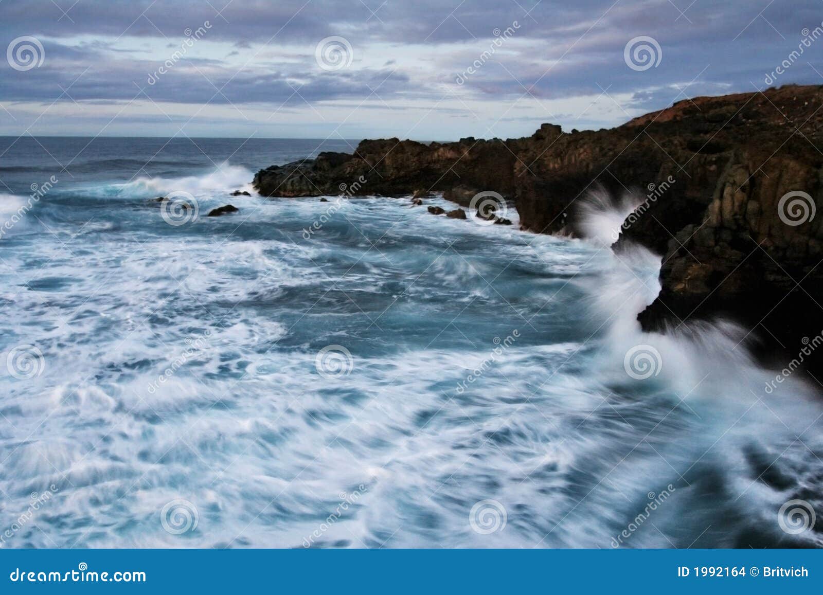 Stormy Waves, Rocky Cliffs stock photo. Image of cliff - 1992164