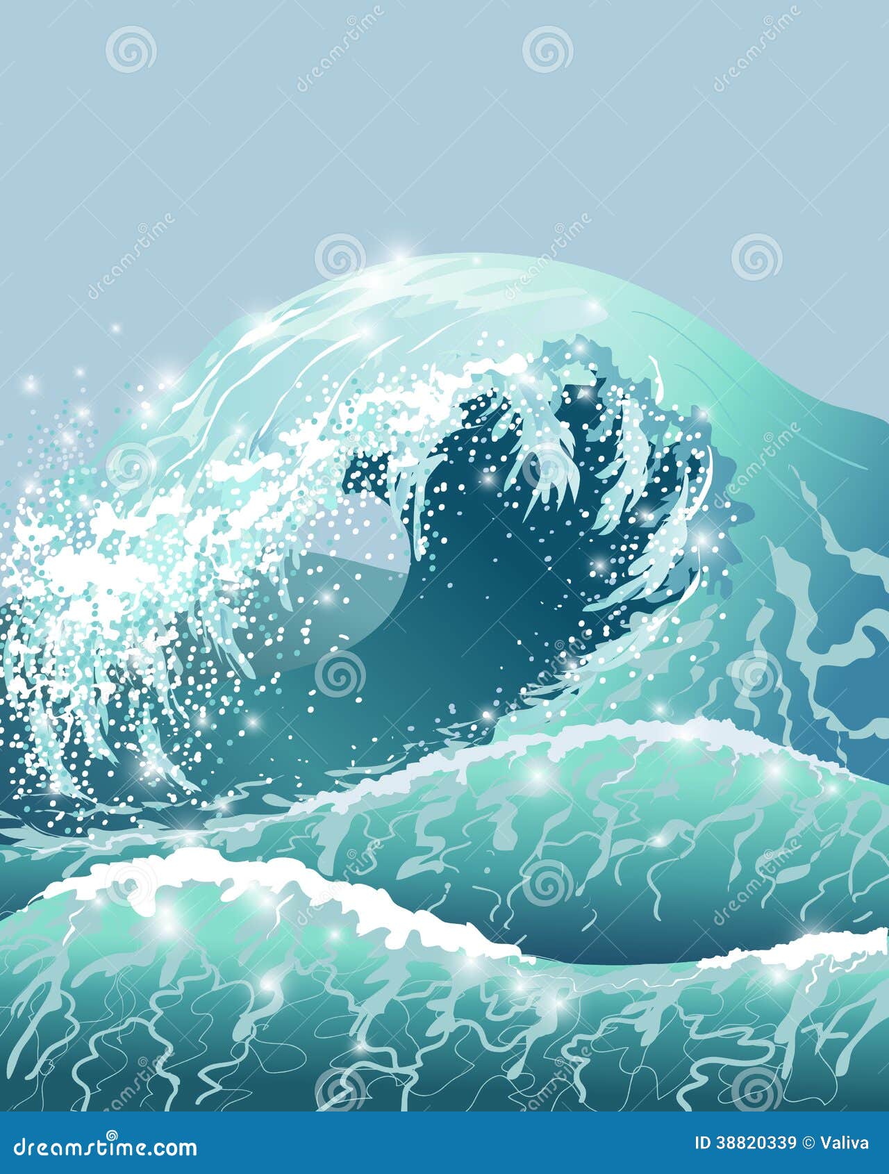 Stormy waves stock vector. Illustration of flood, ocean - 38820339