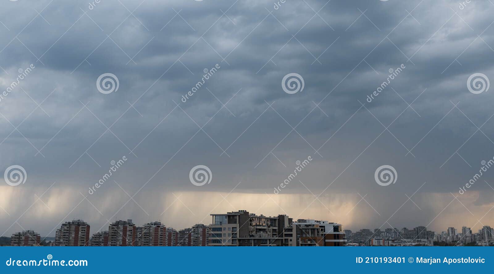 Stormy Weather Over the City Skyline Stock Image - Image of buildings ...