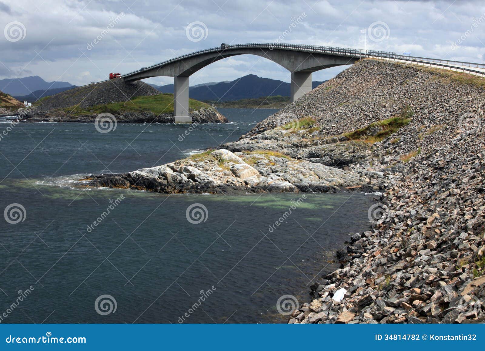 Storseisundet Bridge on the Atlantic Road , Norway Stock Photo - Image ...