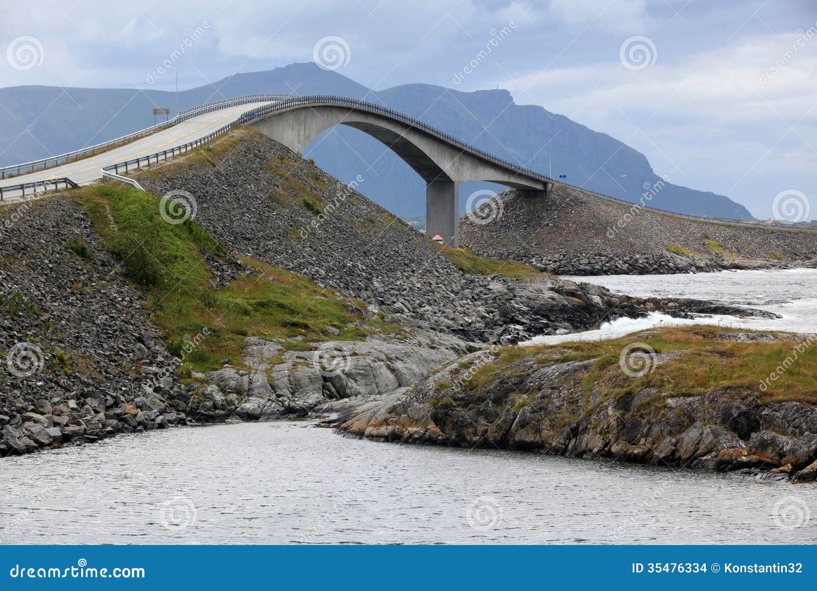 Storseisundet Bridge on the Atlantic Road in Norway Stock Photo - Image ...