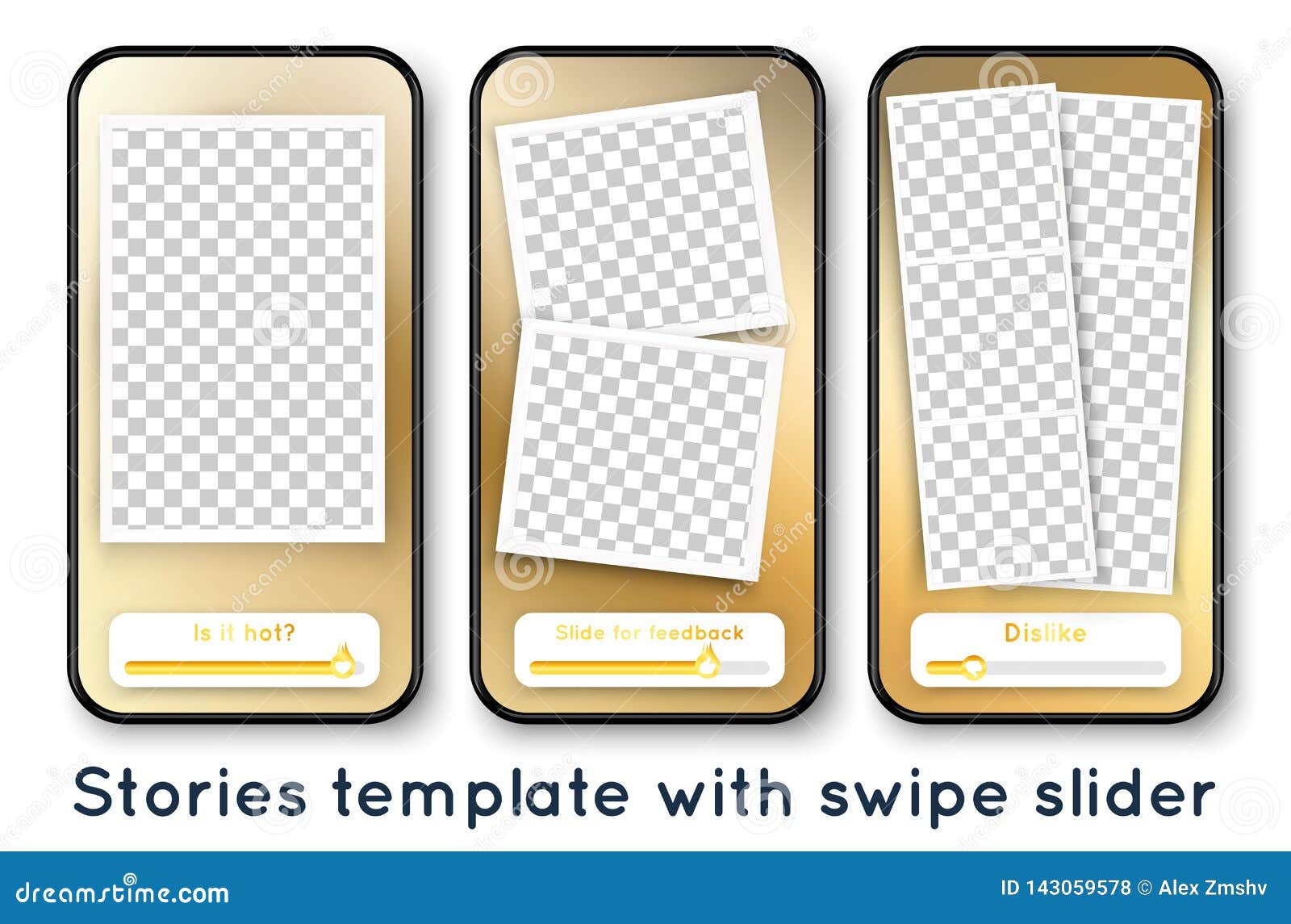 Stories Template with Photo Frame and Emoji Slider Stock Vector ...