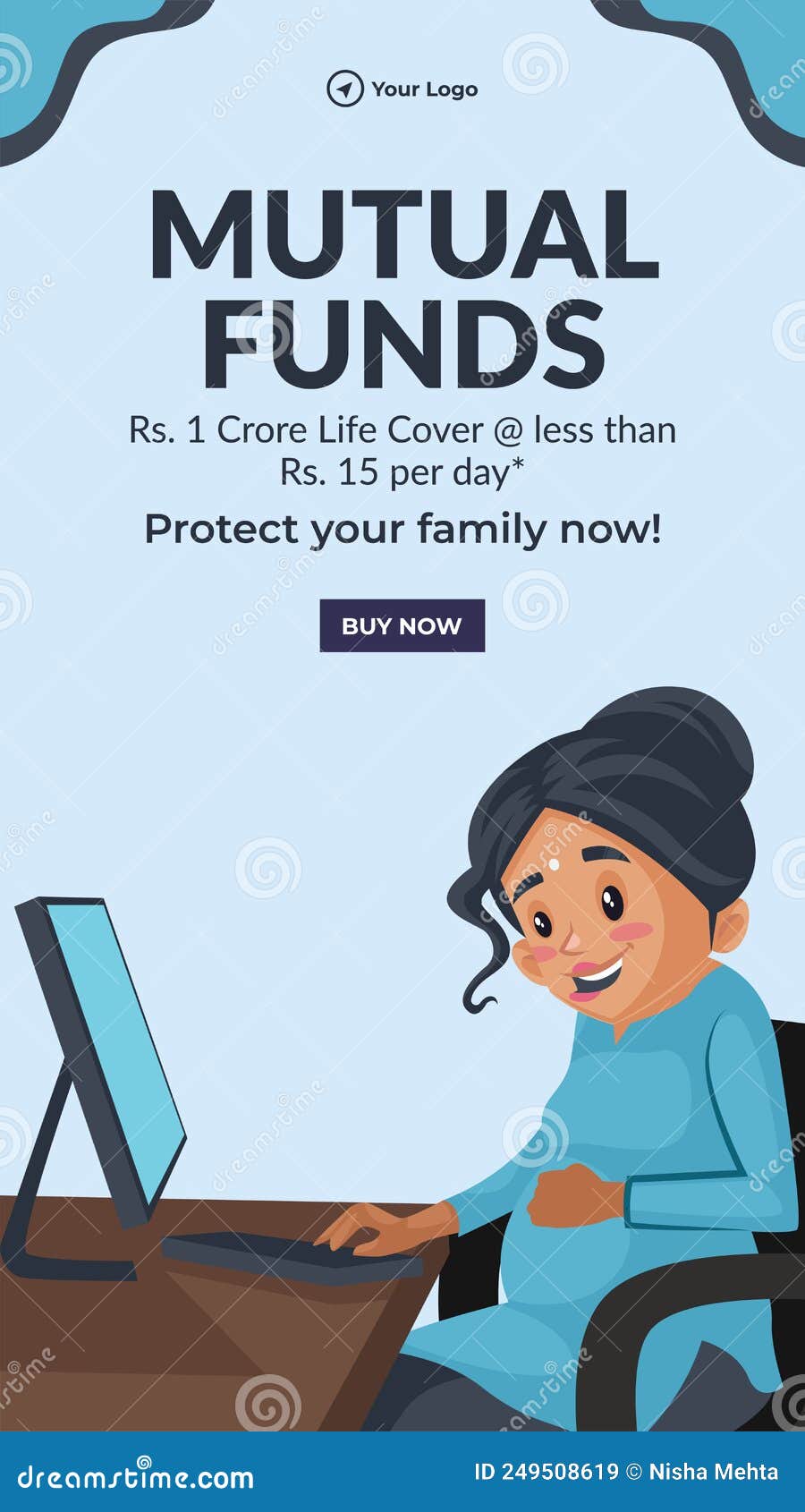 Mutual Funds Portrait Template Design Stock Vector - Illustration of ...