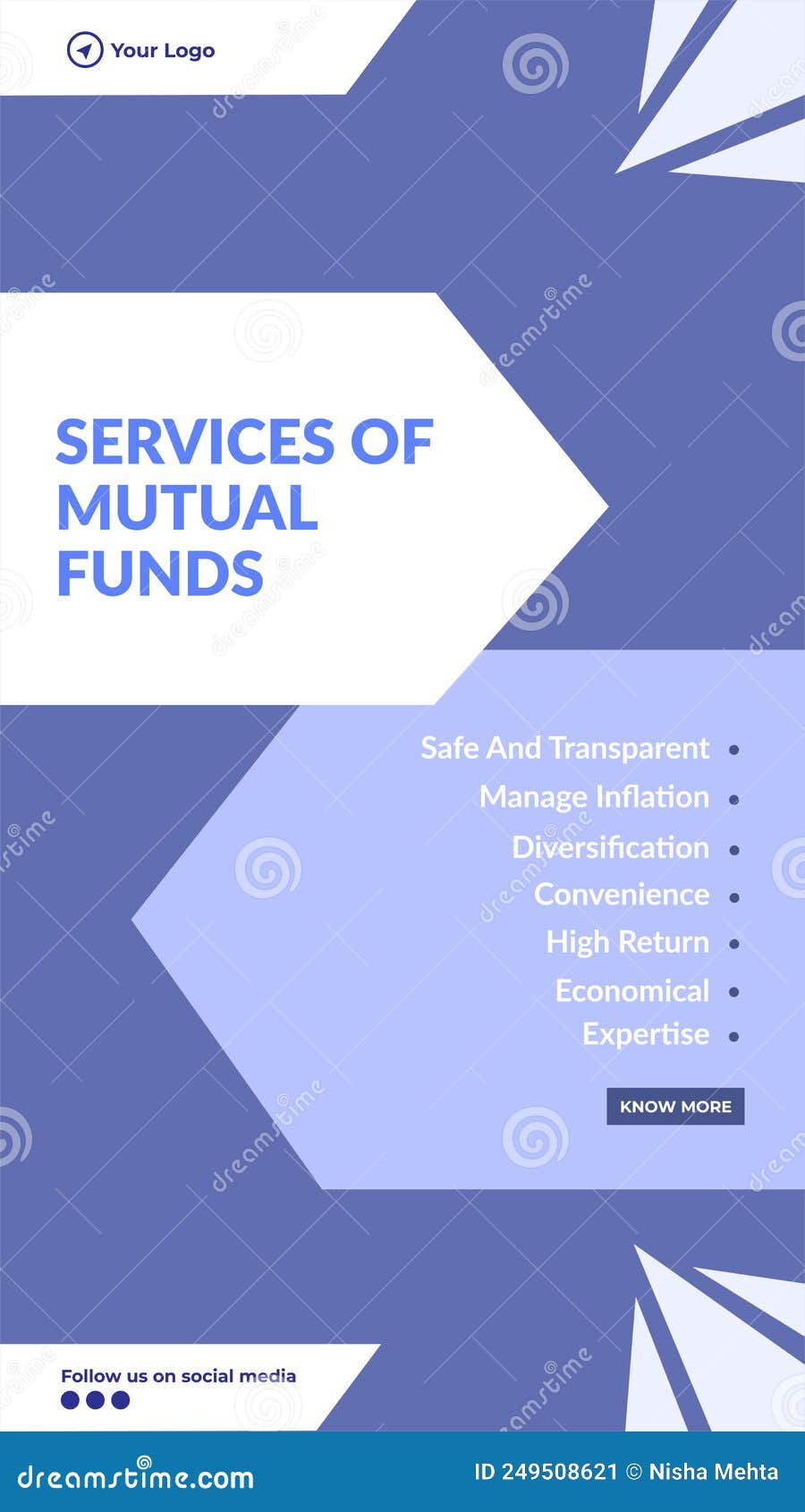 Services of Mutual Funds Portrait Template Design Stock Vector ...
