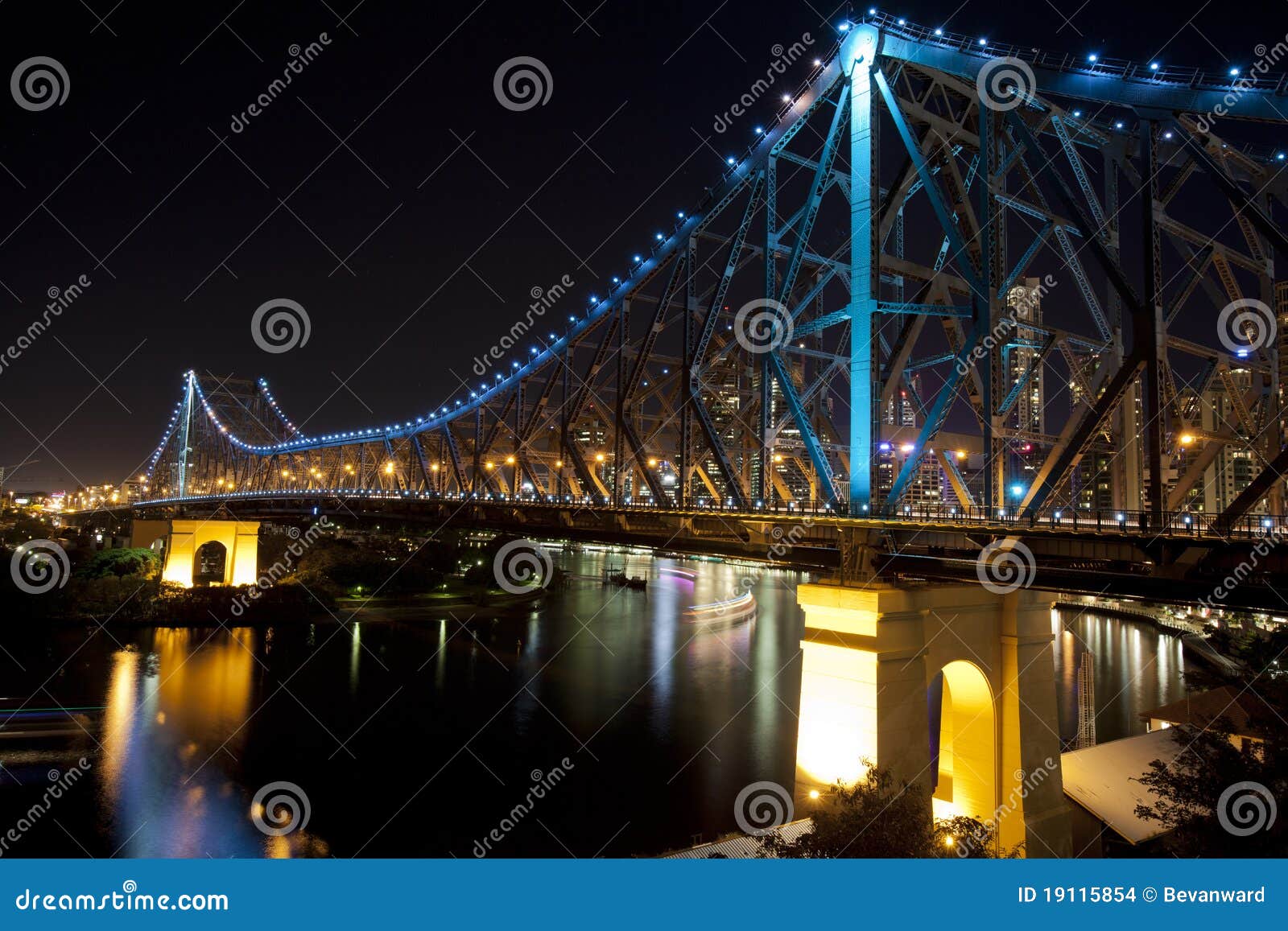 Story Bridge at Night, Brisbane Editorial Stock Image - Image of ...