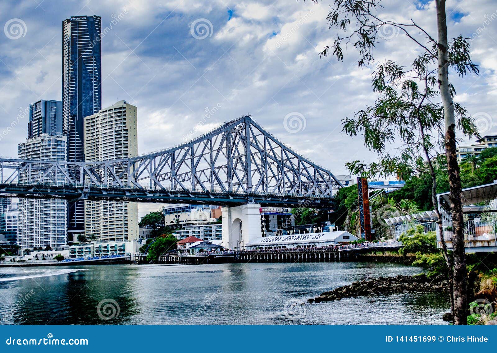 Story bridge side view editorial stock image. Image of australia ...