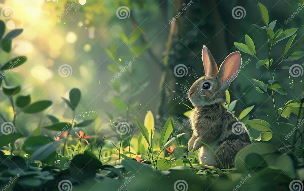 The Story of a Curious Rabbit Exploring the Forest Encountering Various ...