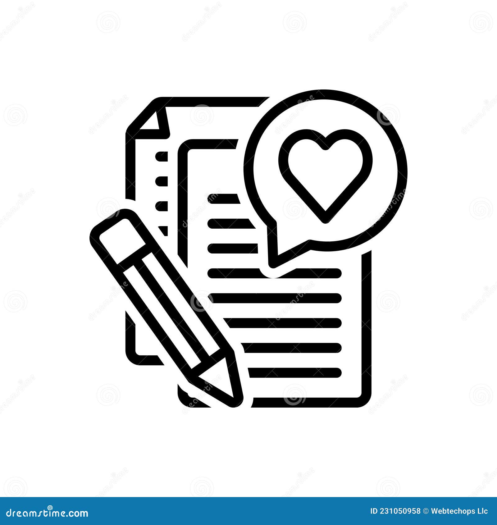 Black Line Icon for Story, Narrative and Novel Stock Vector ...