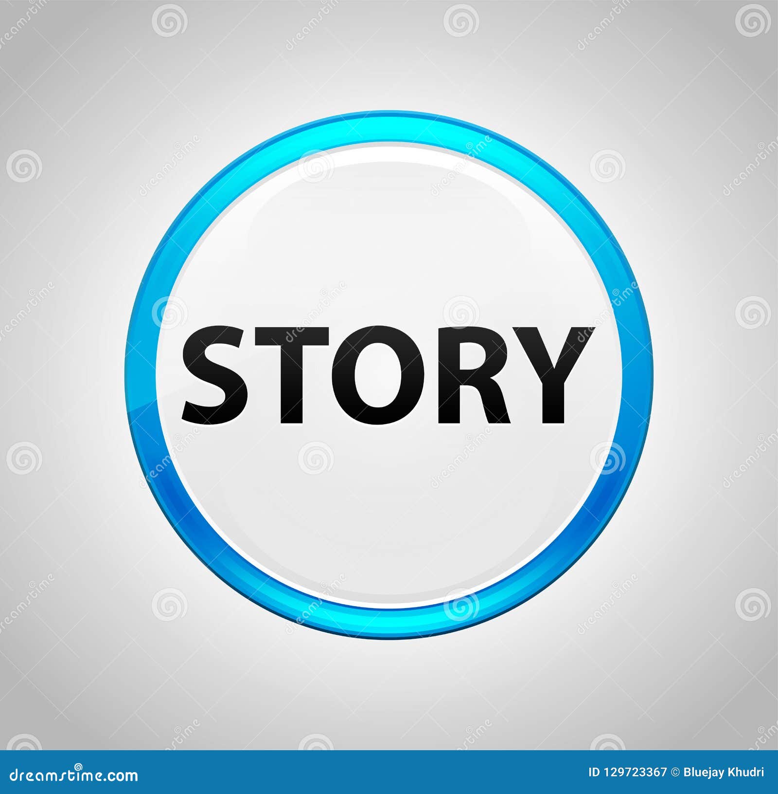 Story Round Blue Push Button Stock Illustration - Illustration of ...