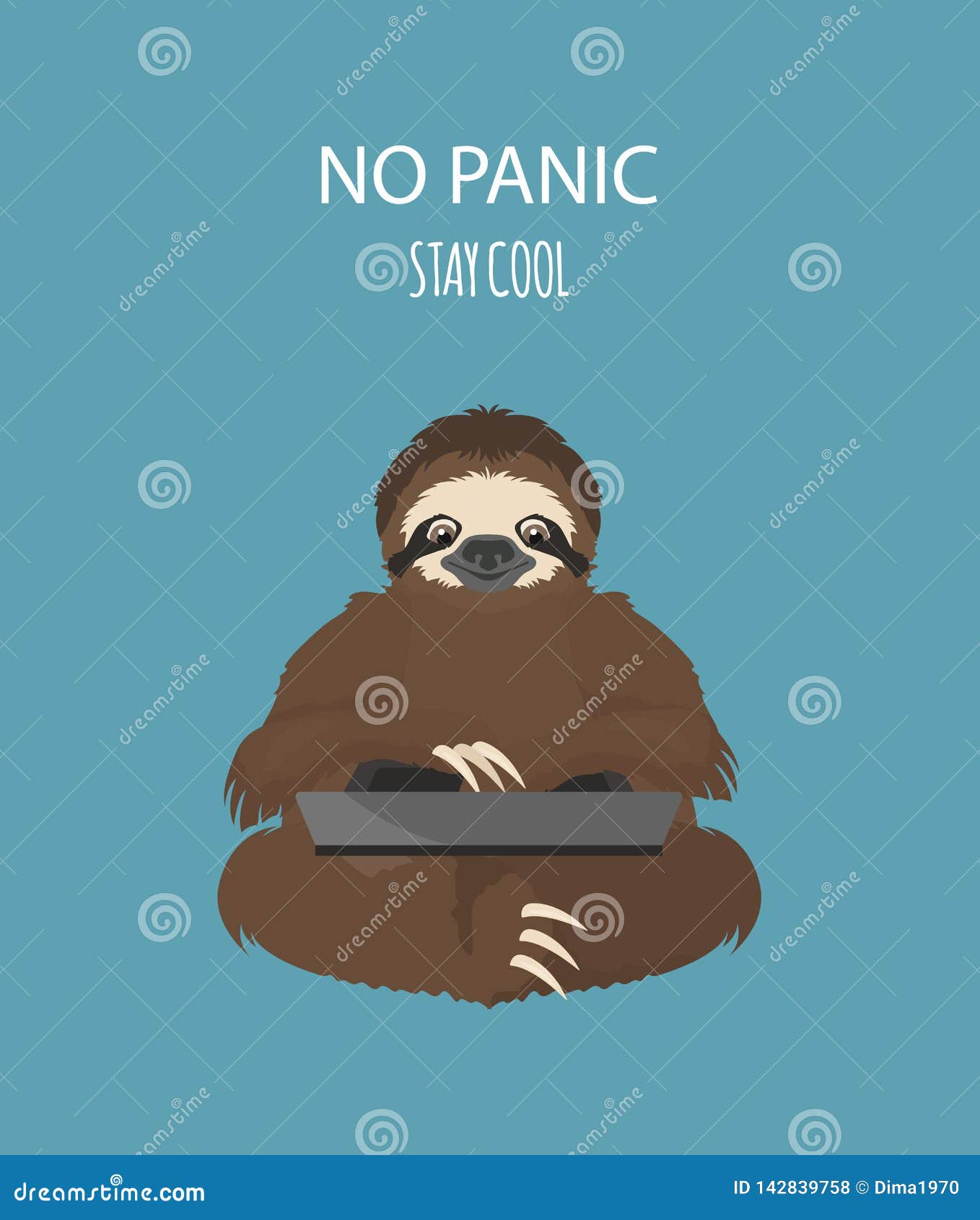 The Story of One Sloth. at Work, Study Stock Vector - Illustration of ...